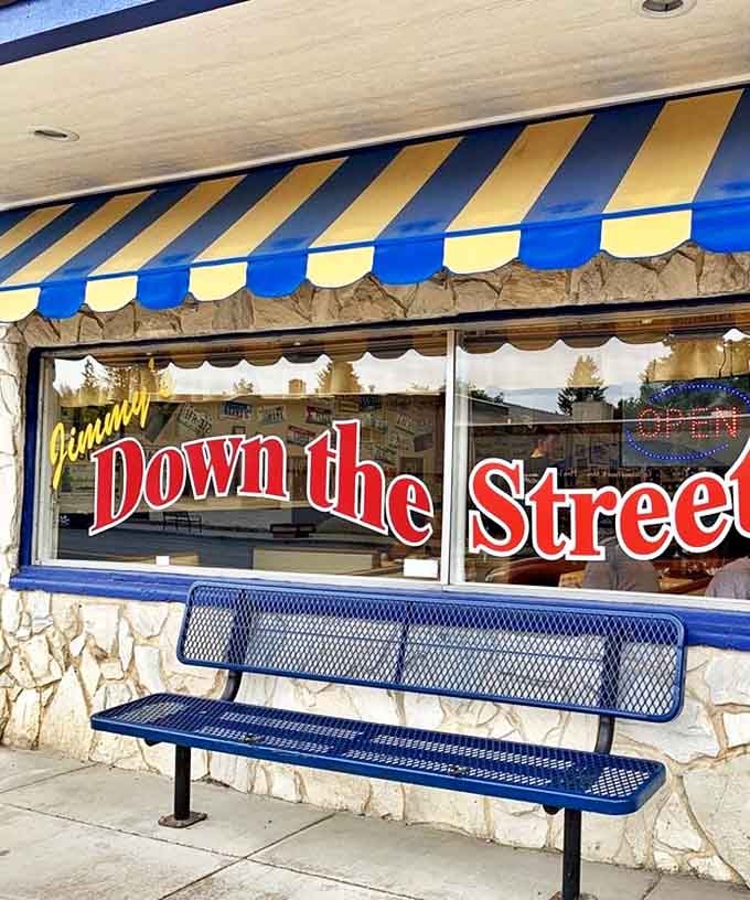 The blue and yellow awning isn't just eye-catching—it's a beacon of breakfast hope on Sherman Avenue for hungry Coeur d'Alene residents.