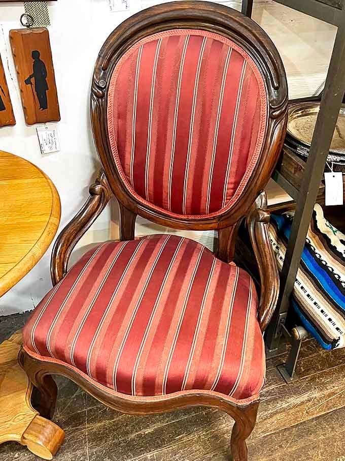 That striped armchair isn't just seating&mdash;it's a throne for reading Sunday papers, a perch for putting on shoes, and possibly the best spot for afternoon naps.