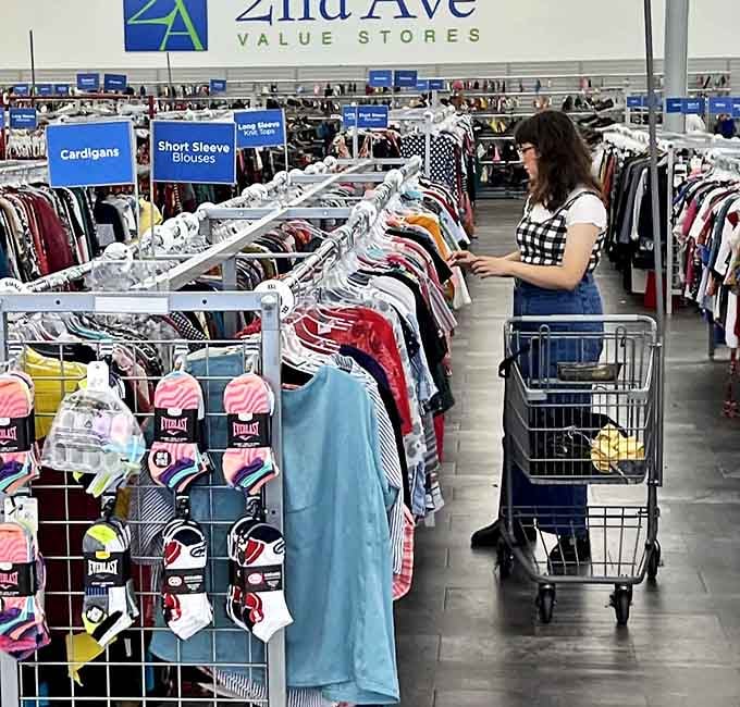 Inside this thrift superstore, organized sections and helpful signs make navigating the bargain wonderland surprisingly easy.