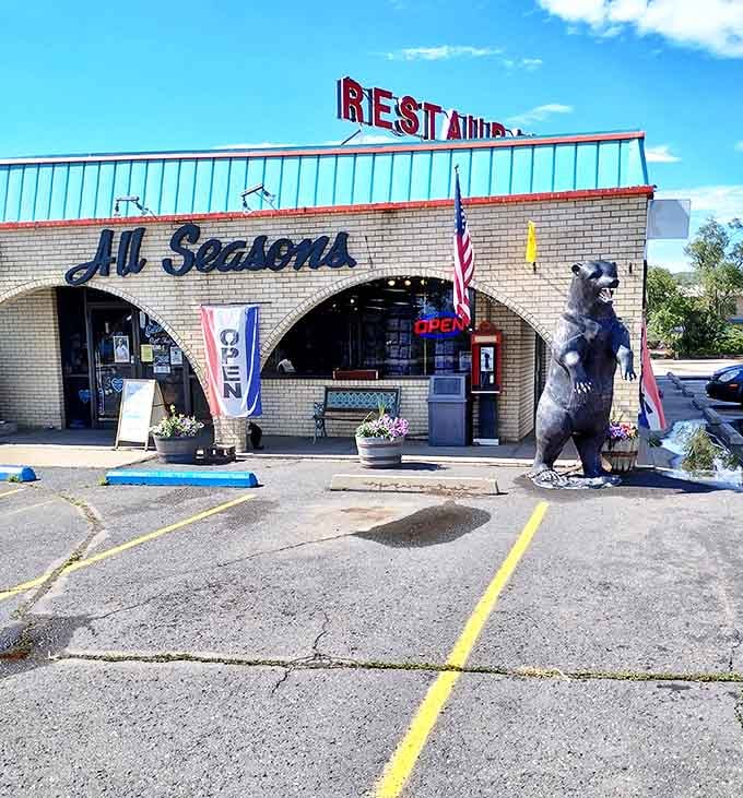 All Seasons Restaurant, complete with welcoming bear statue, serves up comfort food classics that taste like someone's grandmother made them.