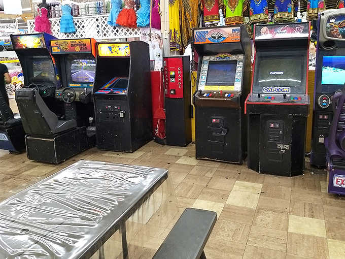 Vintage arcade games waiting for quarters and nostalgia. Time machines disguised as entertainment &ndash; no flux capacitor required.