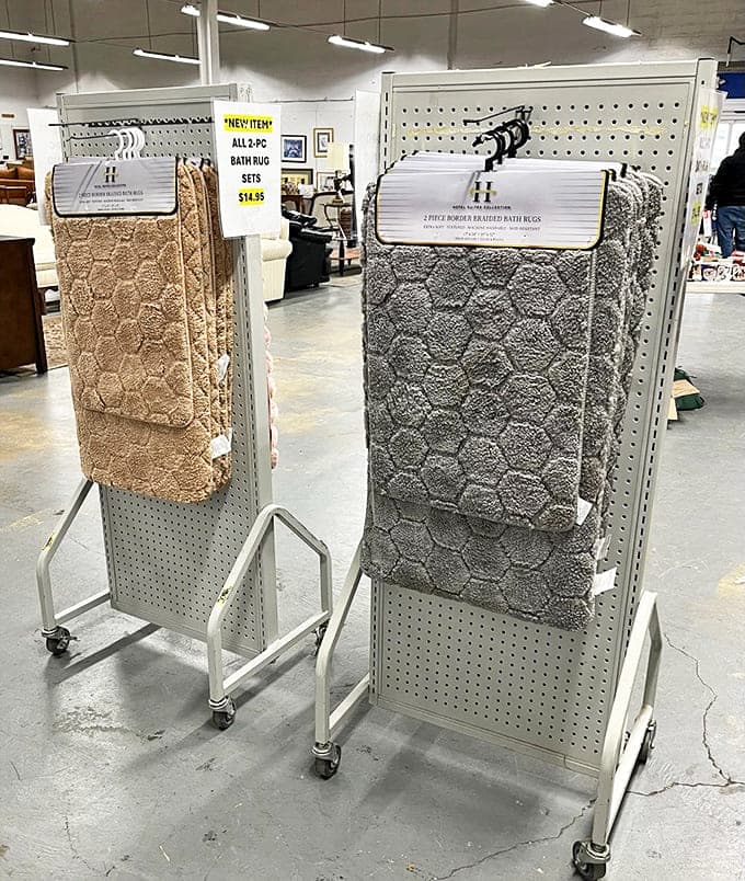 Plush bath rugs ready to catch your post-shower feet without catching your entire paycheck in the process too.