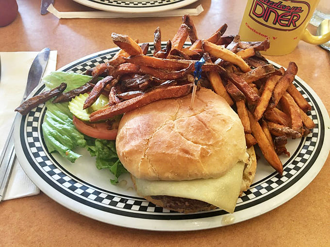 The Birdseye Burger&mdash;where beef meets destiny on a toasted bun. Those fries aren't just a side; they're crispy potato reinforcements for your hunger battle.