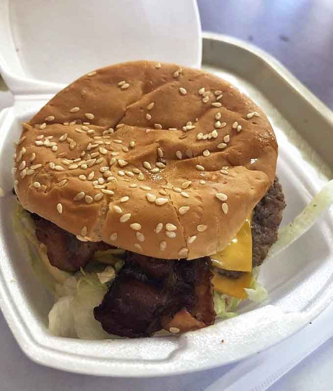 A sesame-studded crown for beef royalty&mdash;this bacon cheeseburger doesn't need fancy aioli or artisanal buns to rule your taste buds.