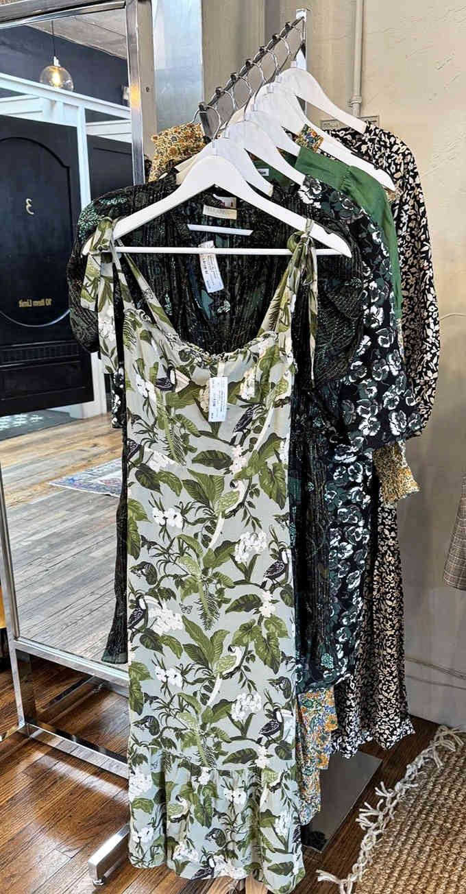 Floral patterns and flowing fabrics create a garden of wearable art&mdash;dresses that have danced at one wedding ready to twirl at your next celebration.