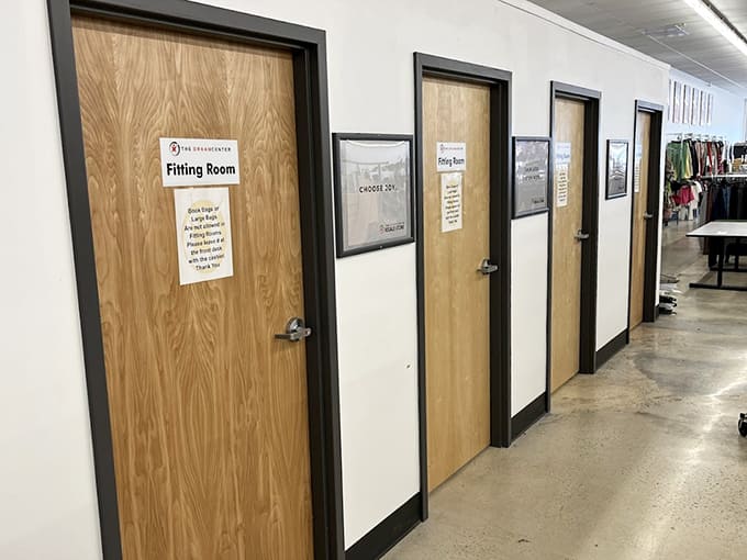 Fitting rooms that respect your dignity&mdash;a rare luxury in the thrift store world. Try before you buy in actual privacy!