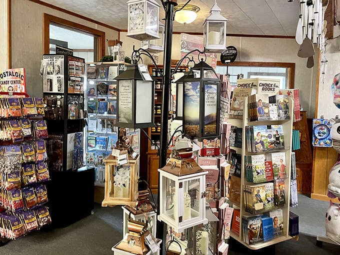 The gift shop corner offers a charming detour after your meal&mdash;because what's a Midwest experience without a souvenir?
