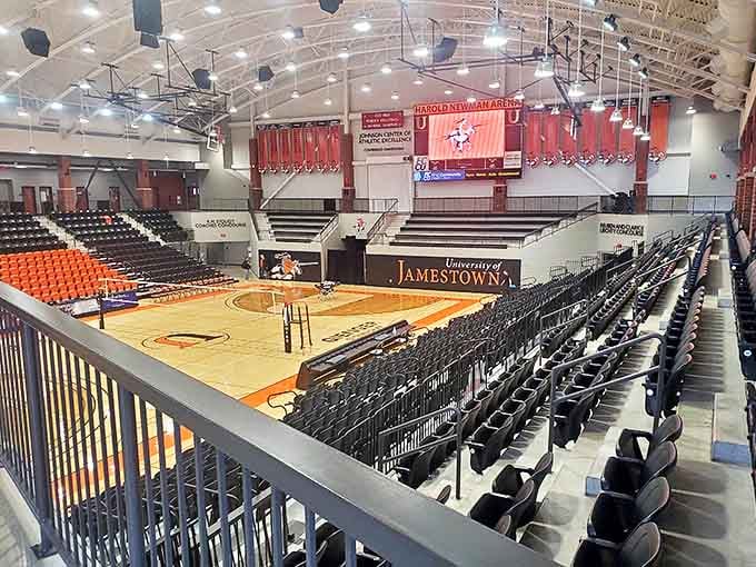 The Harold Newman Arena at University of Jamestown offers small-town college sports with big-time heart. Where everyone knows the players' names&mdash;and probably their parents too.