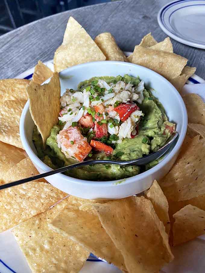 Crab and guacamole join forces in a dip that proves some of the best relationships are unexpected ones. Those tortilla chips don't stand a chance.