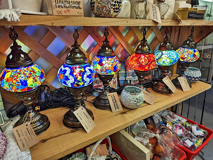 Mosaic lamps that transform ordinary rooms into exotic escapes. Each colorful globe casts the kind of light Instagram filters try to imitate.