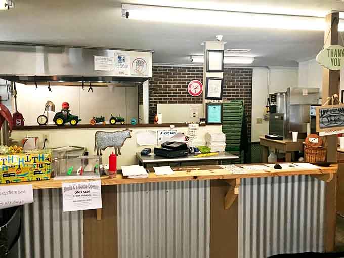 The order counter&mdash;where dreams become reality and diet plans go to die. Simple, efficient, and staffed by folks who know most customers by name.
