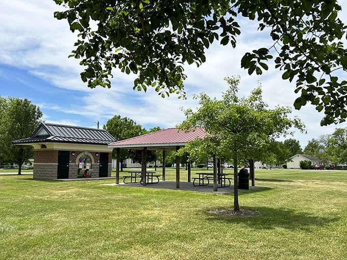 This peaceful park pavilion provides the perfect spot to recover from your food coma before heading back into town for round two.