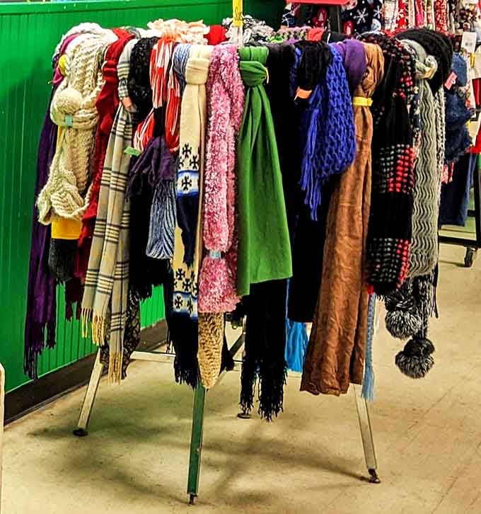 Scarf collection that spans decades of fashion statements. From your grandmother's church outfit to your college roommate's grunge phase&mdash;all represented here.