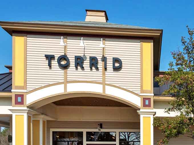 Torrid's welcoming fa&ccedil;ade promises fashion that celebrates curves, proving style has no size limit&mdash;only wallet limitations apply here.