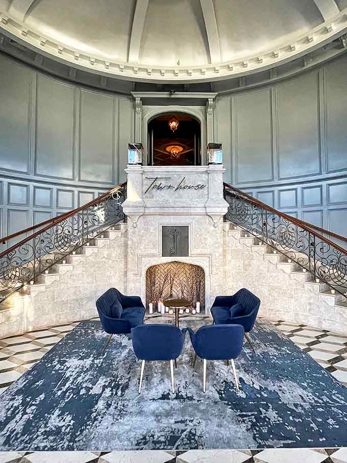 Step inside the elegant Townhouse Greenwich and you'll find yourself wondering if Gatsby himself might appear at the top of those stairs.
