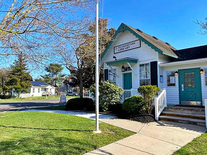 The Tuckerton Library stands as proof that the best small towns always save room for big ideas, housed in architecture that whispers of simpler times.