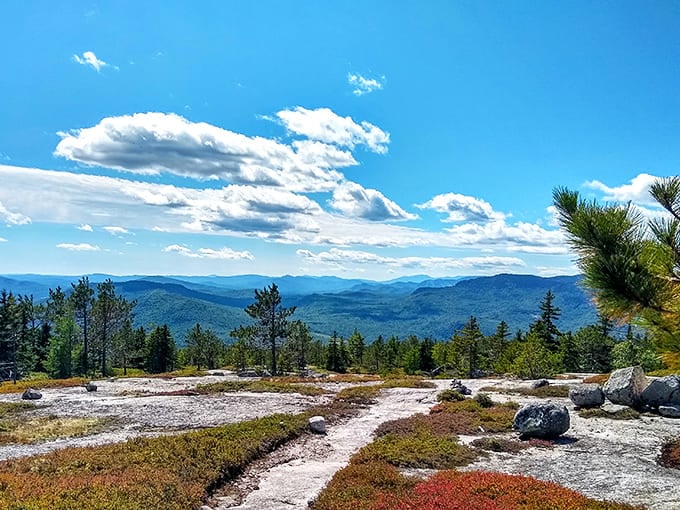 From Whitecap Mountain's summit, the rolling Maine wilderness stretches to the horizon &ndash; nature's own stress-relief therapy session, no appointment necessary.