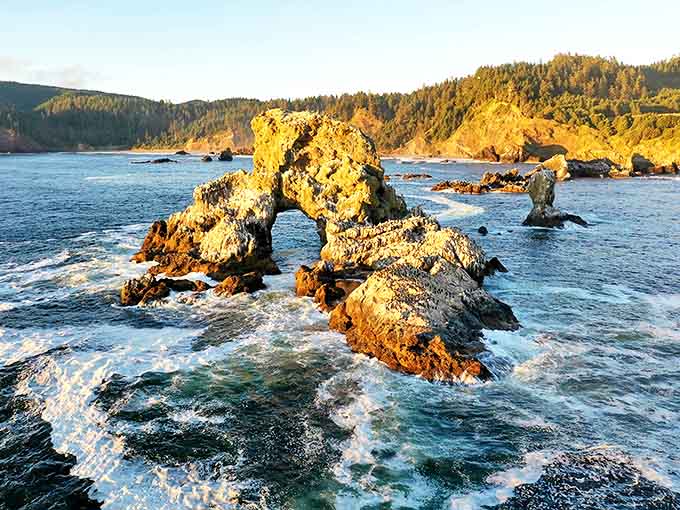 This natural arch looks like something Poseidon might have commissioned as a gateway to his realm. The ocean's architecture puts human efforts to shame.