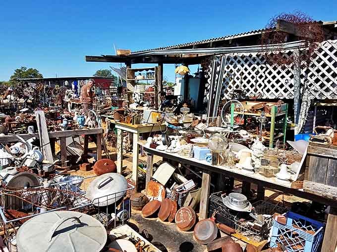 The beautiful chaos of collecting – tables piled high with yesterday's necessities becoming tomorrow's conversation pieces.