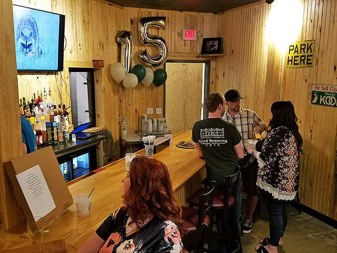 The bar area—where celebrations happen, friendships deepen, and the decision between "one more slice" or "one more drink" becomes life's greatest dilemma.