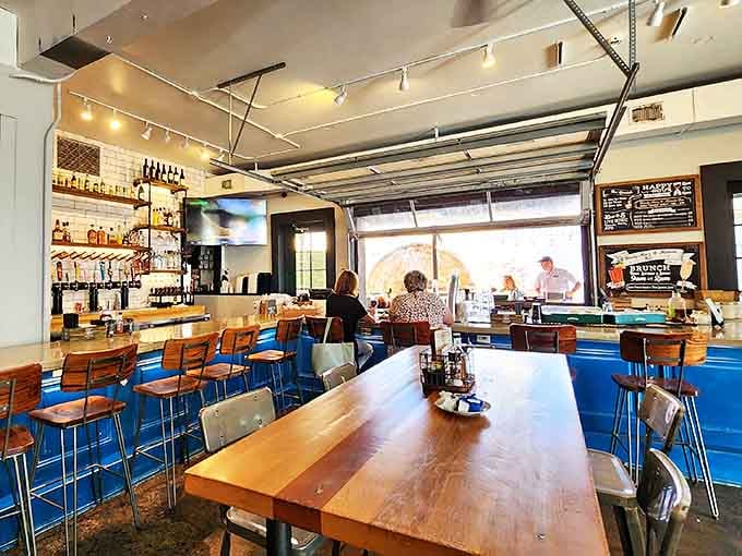 The bar area strikes that perfect balance between "I'm a serious drinking establishment" and "but we're also here to have fun, folks."