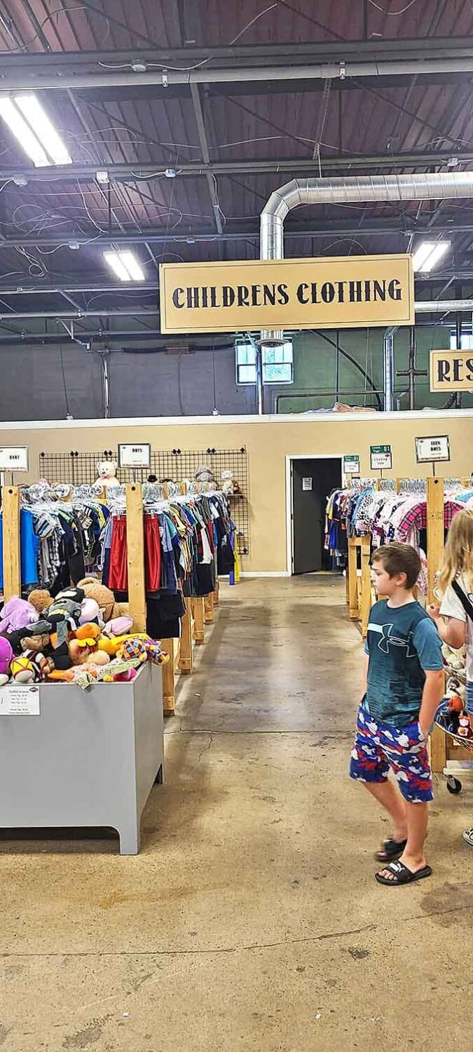 Children's clothing organized by size and gender &ndash; because kids grow faster than your credit card bill after a mall trip.