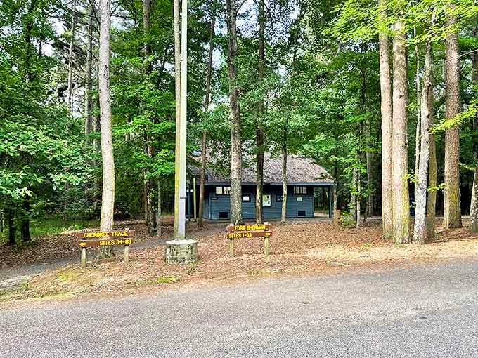 The park office&mdash;where rangers dispense wisdom about local wildlife and tactfully avoid laughing at your tent assembly questions.