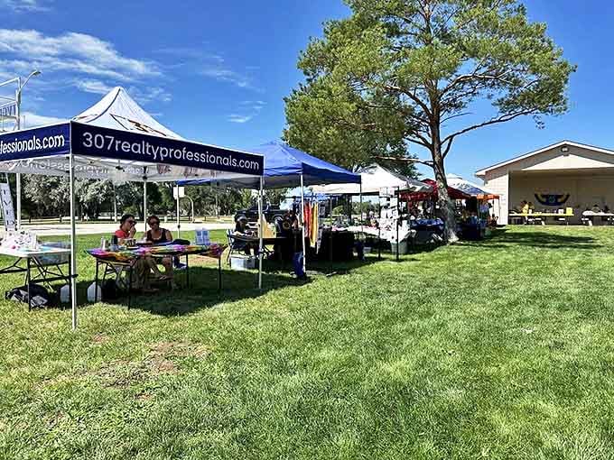 Small-town markets where conversations flow as freely as sunshine. Torrington's community gatherings transform ordinary afternoons into opportunities for connection under Wyoming's impossibly blue skies.