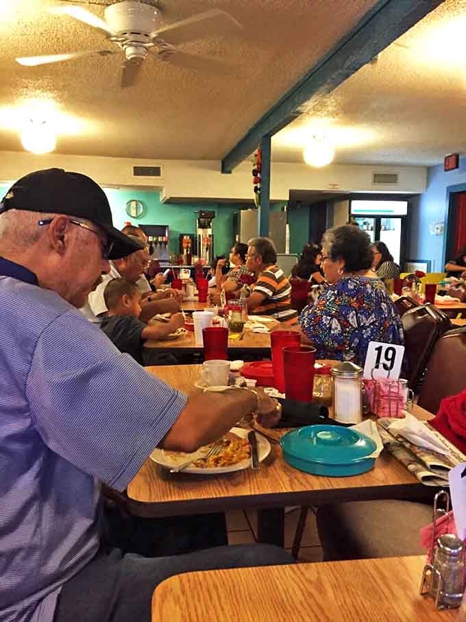 The dining room hums with multi-generational conversations and the clink of coffee cups&mdash;a community gathering place where Austin's past and present break bread together.