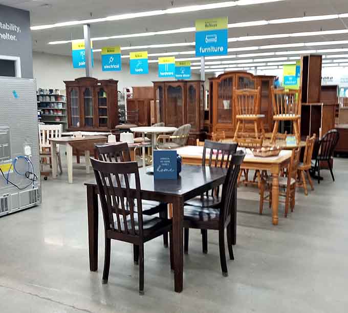 Dining possibilities abound with tables in every finish from espresso to honey oak, surrounded by chairs that have hosted countless family dinners.