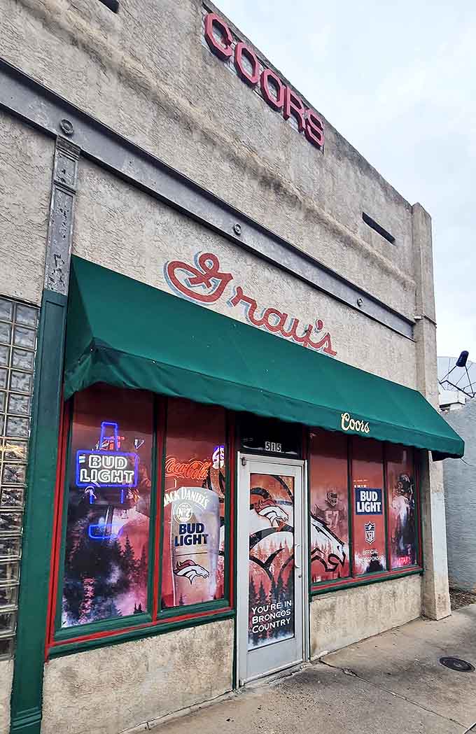 Broncos Country pride plastered across windows that have witnessed decades of devoted fans and delicious Sloppers inside.