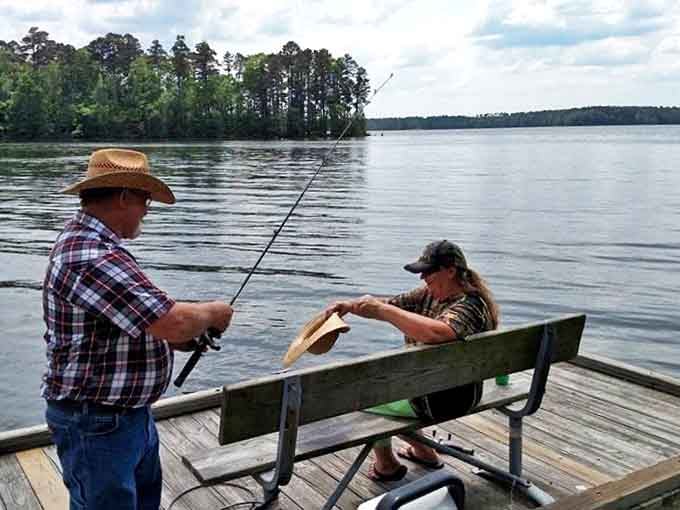Fishing tales grow taller on this peaceful dock. The only place where "the one that got away" stories are actually believable.
