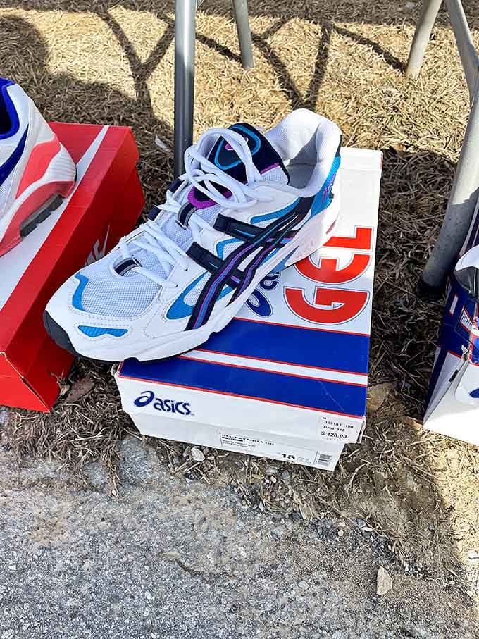 Brand-name athletic shoes await new feet, proving that at Mountain Top, yesterday's retail becomes today's bargain.