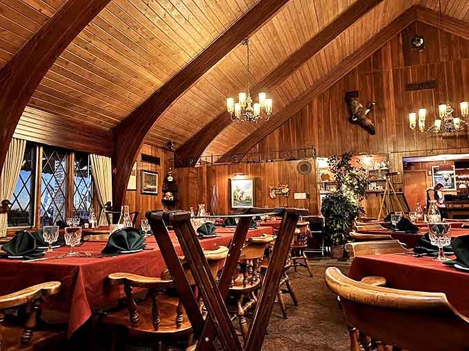 Warm wood tones and soft lighting create the kind of atmosphere where time slows down and conversations deepen between bites of exceptional food.