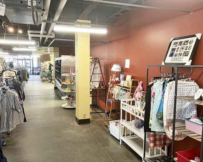 Baby clothes and toys section: where new parents discover the secret financial salvation of gently-used treasures.