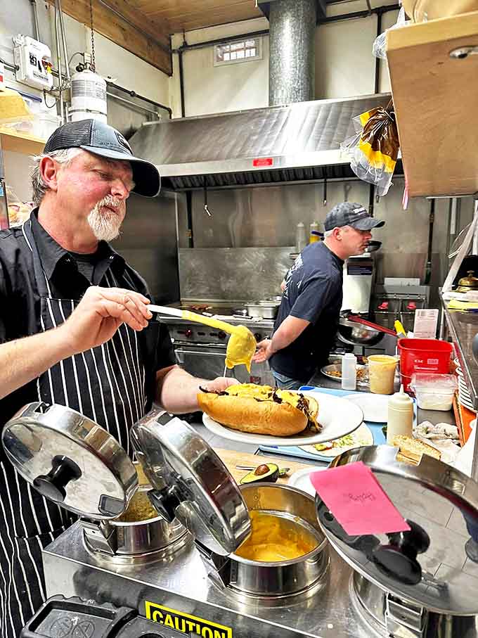 Where the magic happens. The kitchen crew orchestrates breakfast symphonies with the precision of NASA engineers and twice the heart.