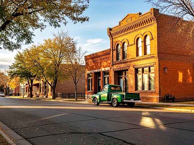 This vintage brick building with its classic green pickup truck could be a movie set, but it's just another Tuesday in Pueblo.