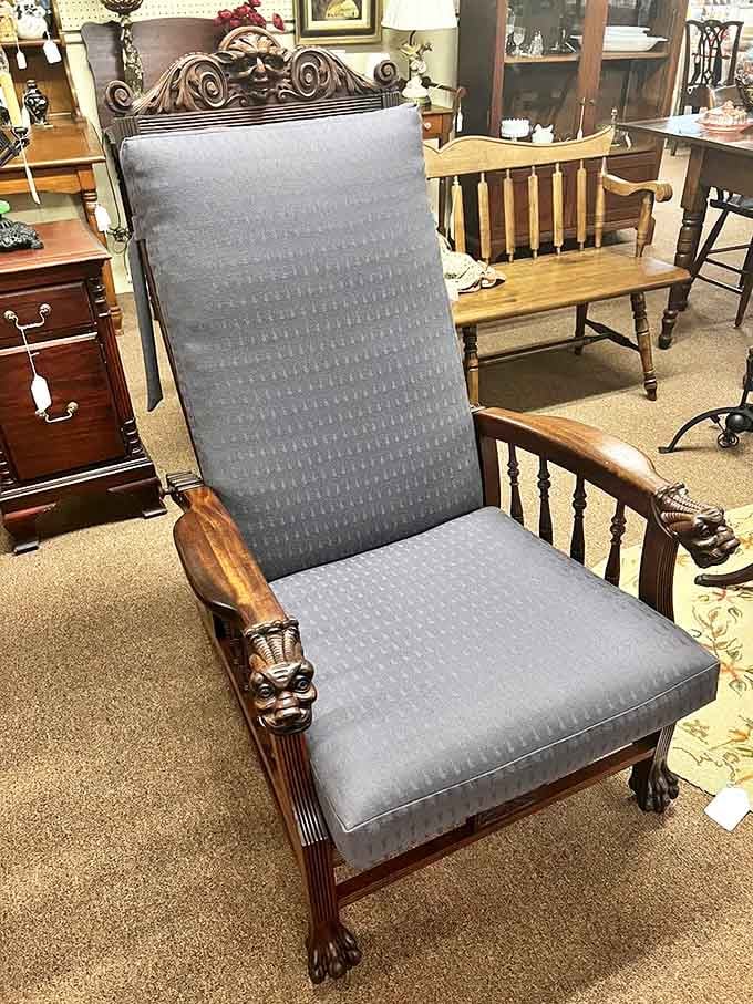 That's not just a chair—it's a throne with history. Those carved lion heads have witnessed decades of family conversations.