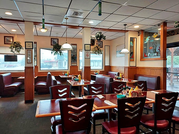 The dining room says "stay awhile"&mdash;where conversations flow as freely as the coffee and nobody's checking their watch.