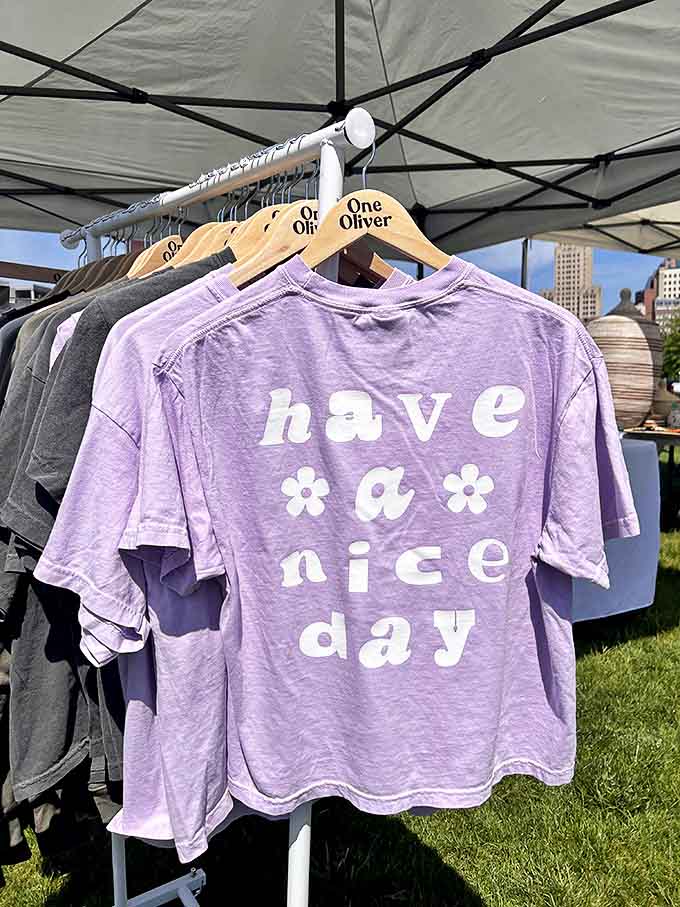 "Have a nice day" isn't just a saying&mdash;it's fashion advice. Positivity you can wear beats doom-scrolling any day of the week.