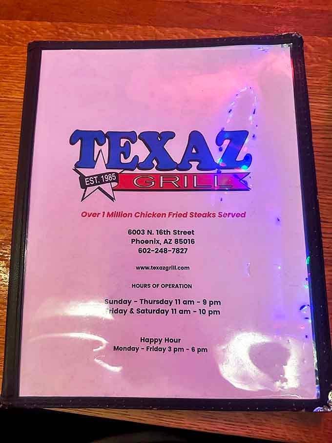 The menu board proudly proclaims what locals already know&mdash;this place has served over a million chicken fried steaks, and each one matters.