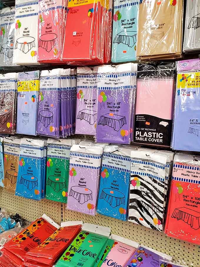 Party planning paradise! These colorful table covers turn ordinary gatherings into celebrations faster than you can say "unexpected guests."