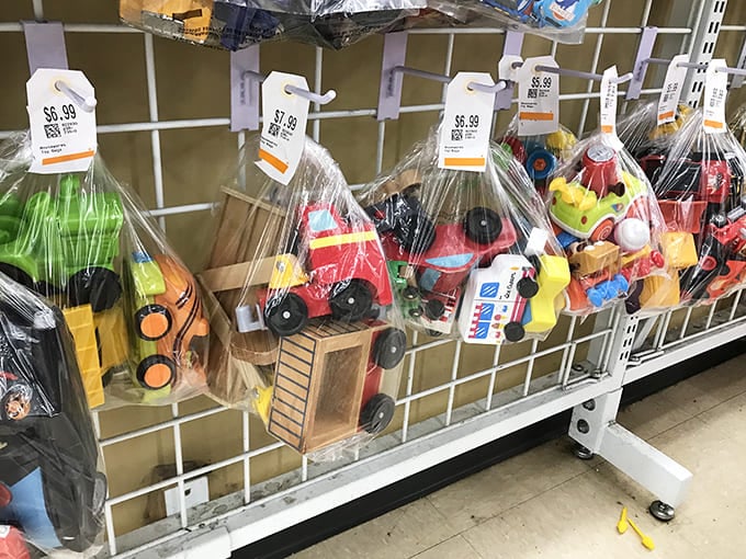 Childhood joy, packaged and priced to move. These wooden toys have survived the plastic era and are ready for new adventures.