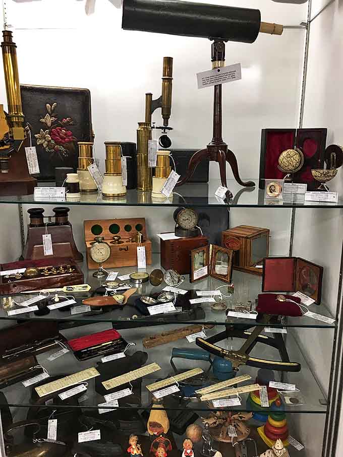 Scientific instruments that once revealed the mysteries of the world now stand as elegant sculptures of brass and mahogany.