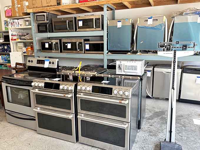 Kitchen dreams come true in the appliance section, where slightly loved stoves and refrigerators await their second act in your home.