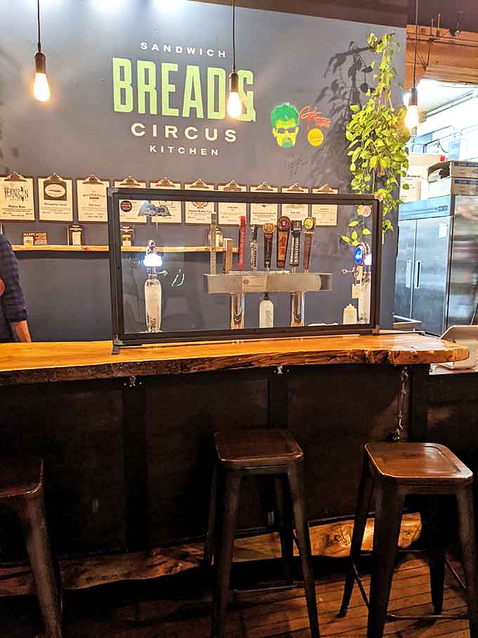 The bar area beckons with the promise of craft brews on tap&mdash;a wooden counter that's witnessed countless first bites and satisfied sighs.