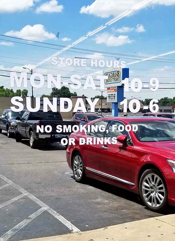 The thrifter's schedule of operations. Even treasure hunters need to know when the gates to affordable abundance open and close.