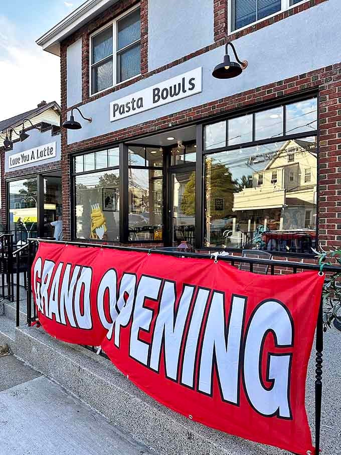 "Grand Opening" banners: the retail equivalent of a first date &ndash; full of promise, excitement, and the distinct possibility of pasta-induced happiness.