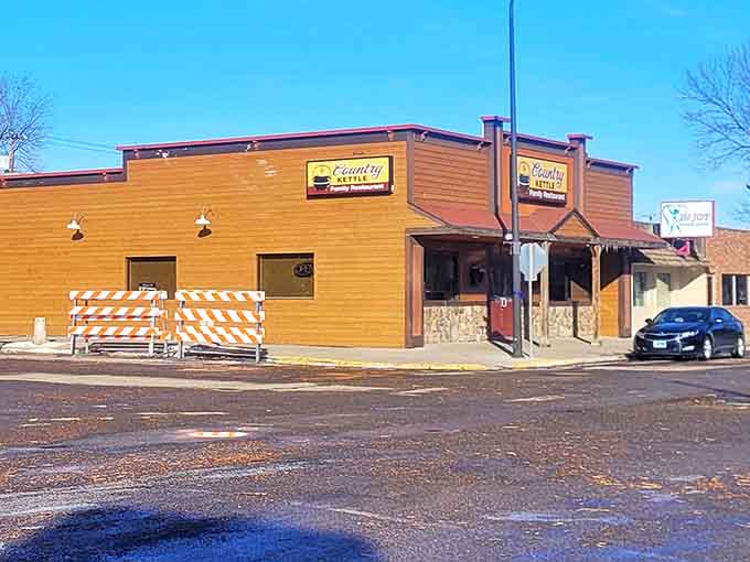 Country Kettle's wooden facade promises comfort food that sticks to your ribs and memories that stick to your heart.