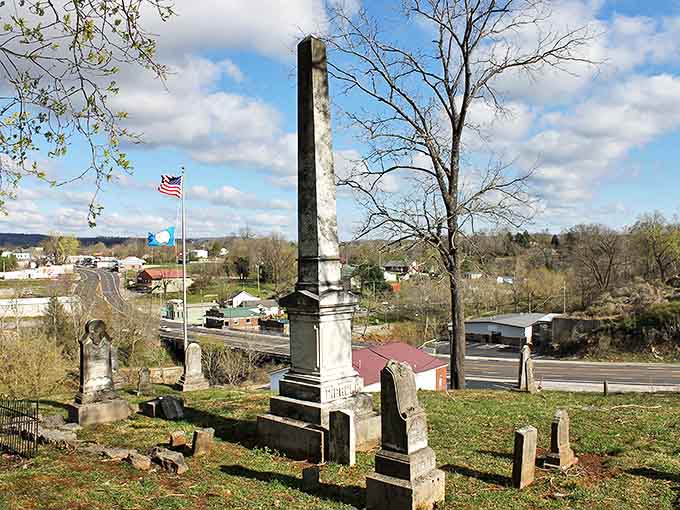 History stands sentinel at General Dibrell's grave, overlooking the town he once called home with the same steadfast presence he showed in life.